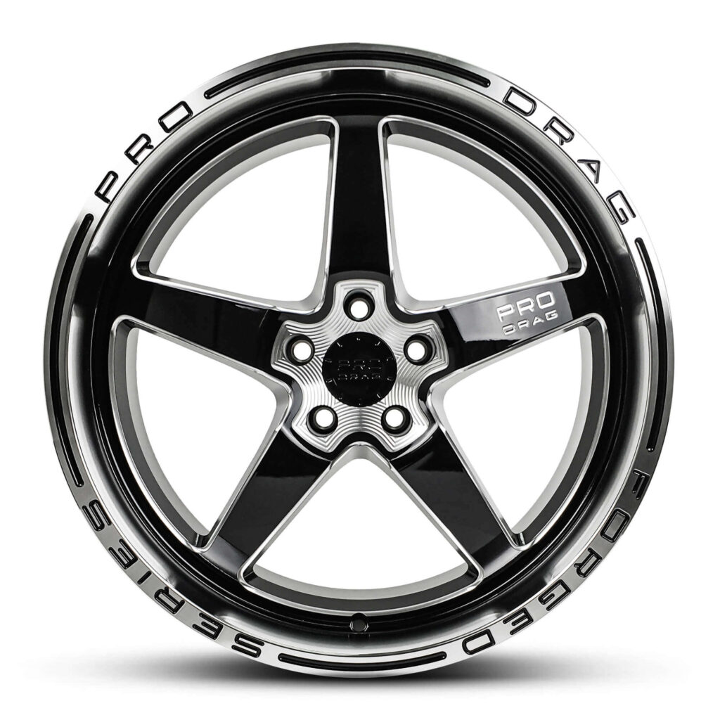 Pro Drag Gloss Black Milled Spoke Black Lip Wheels | Quality Tyres and ...